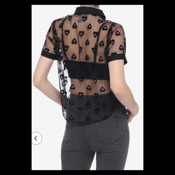 Hot Topic | Tops | Nwt Hot Topicsize L Sheer Planchette Top | Poshmark